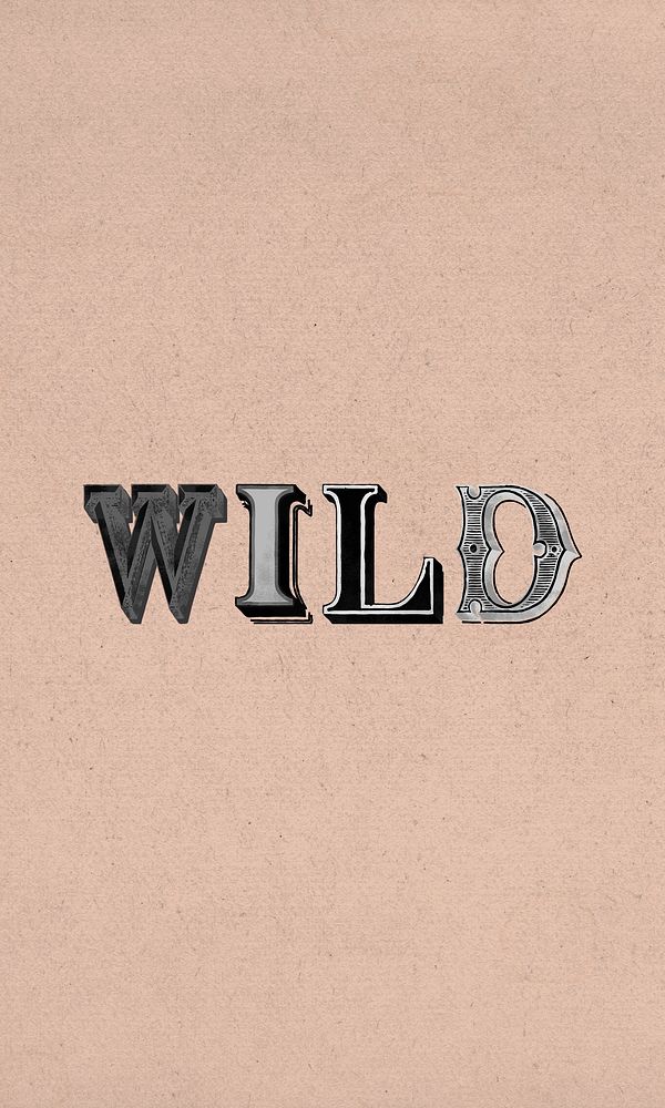Retro text wild word design | Free Photo - rawpixel