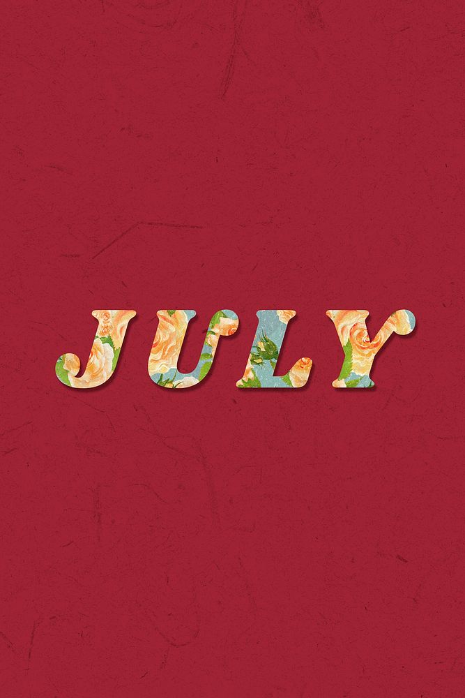 Colorful July month text | Free Photo - rawpixel