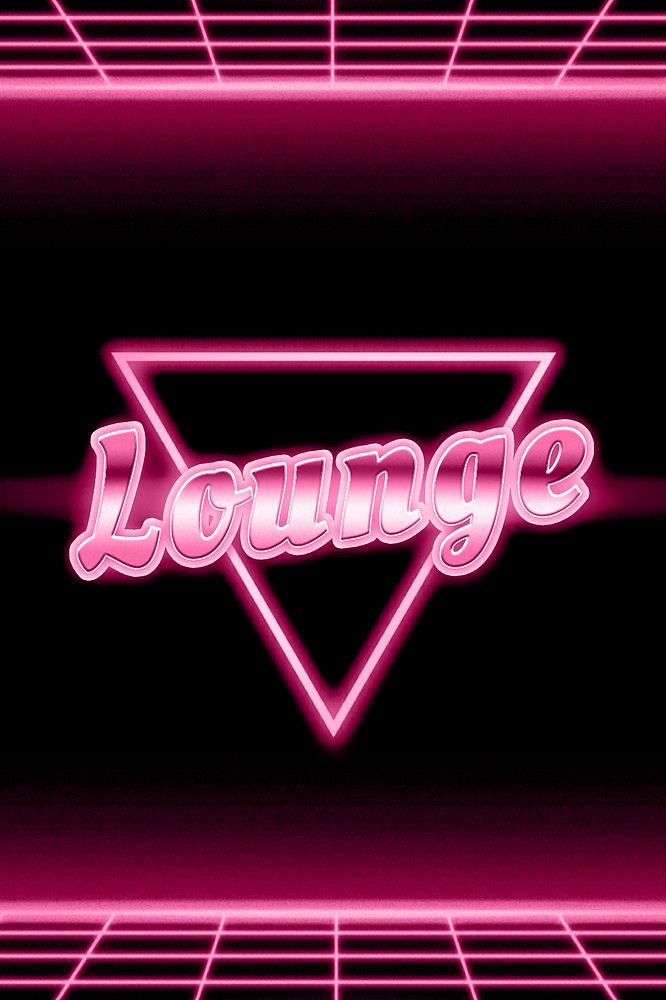 Retro 80s neon lounge word | Free Photo - rawpixel