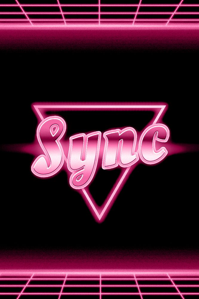 Monochrome futuristic sync text neon | Free Photo - rawpixel
