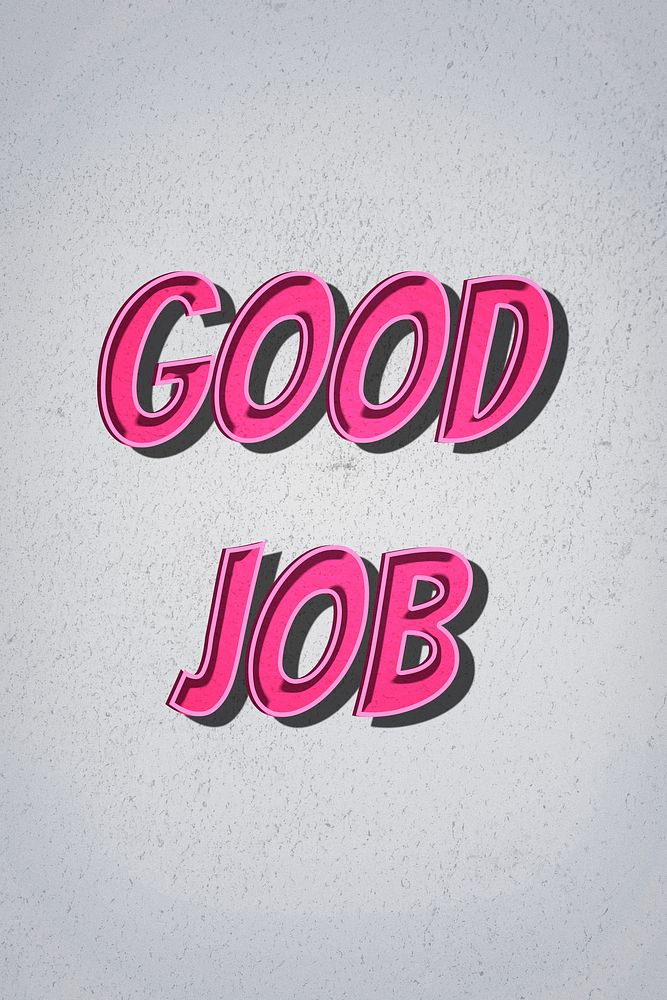 Good job retro shadow typography | Free Photo - rawpixel