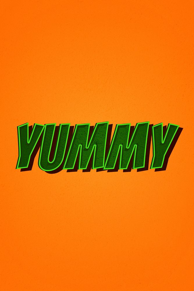 Yummy word retro style typography | Free Photo - rawpixel