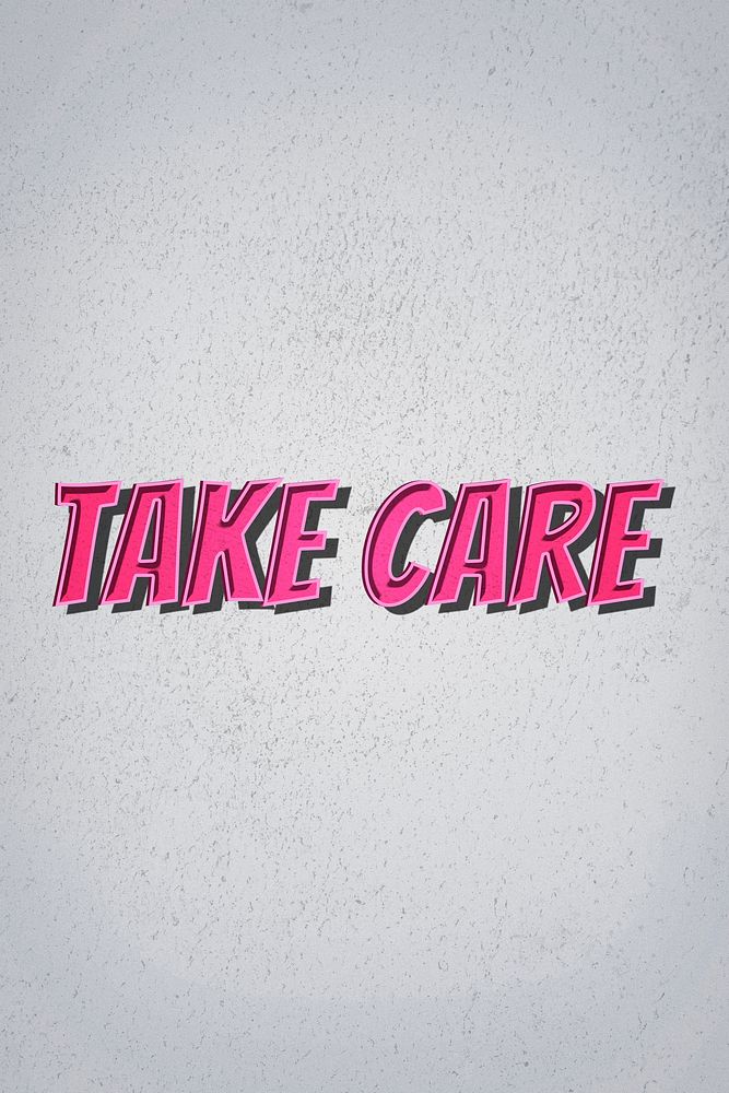 Take care retro typography illustration | Free Photo - rawpixel
