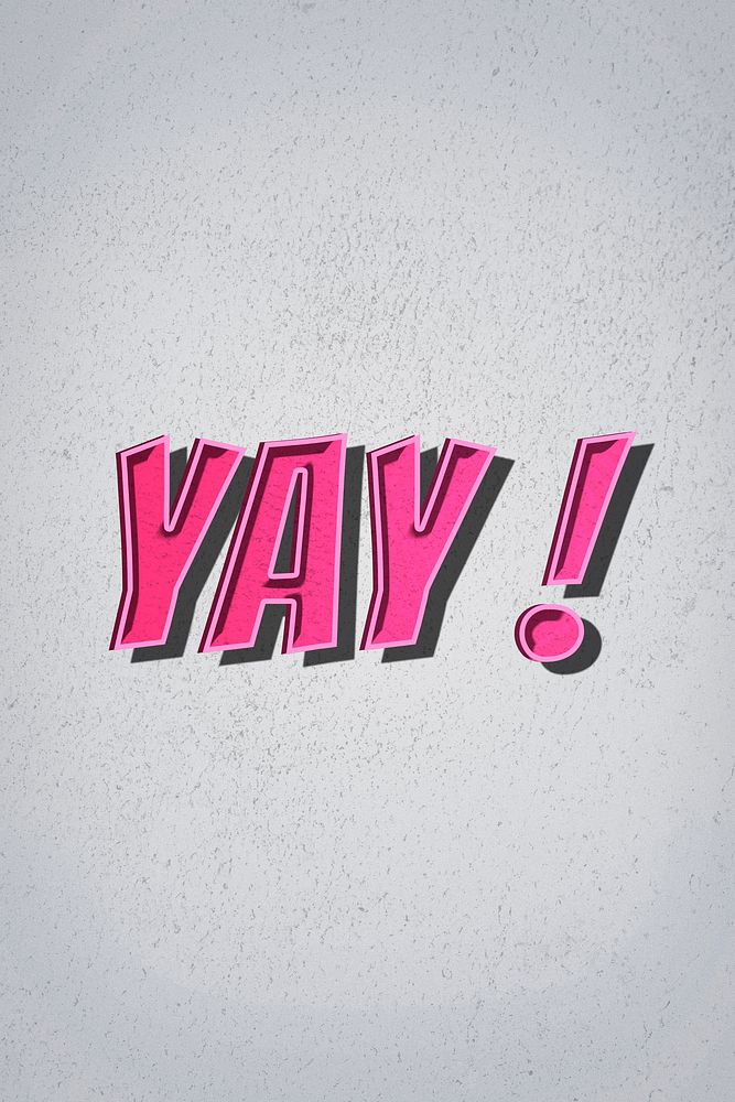 Yay! word retro style typography | Free Photo - rawpixel