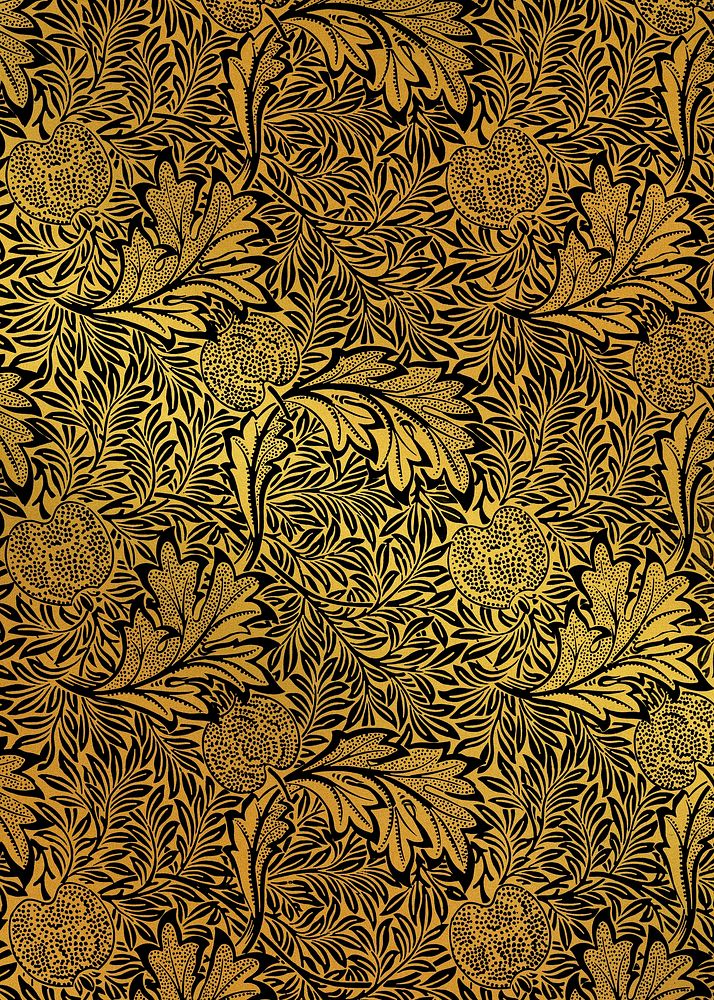 Gold botanical pattern remix artwork | Premium Photo - rawpixel