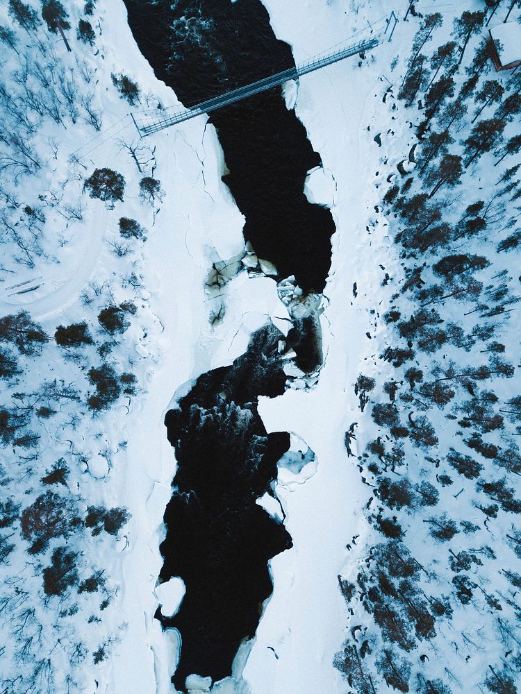 Bridge melting ice flowing woods | Premium Photo - rawpixel
