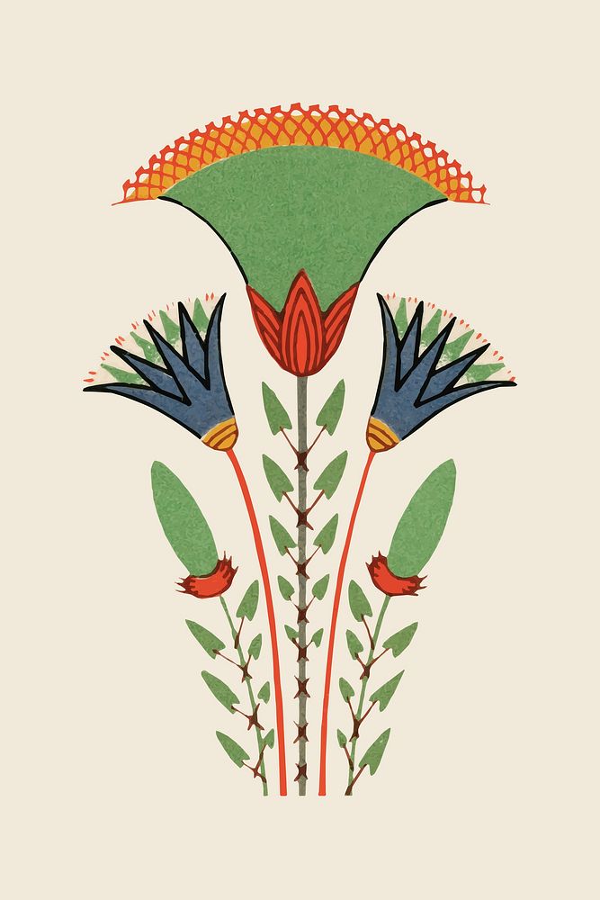 Antique flower Egyptian ornamental vector | Premium Vector Illustration ...
