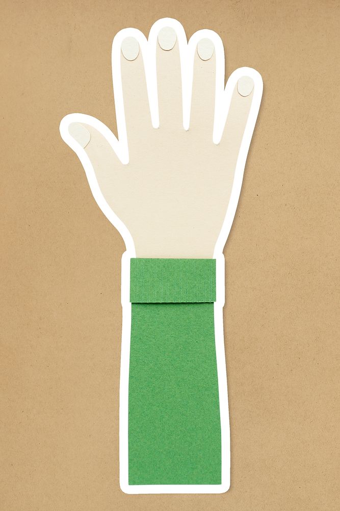 Go green paper craft hand | Premium PSD - rawpixel