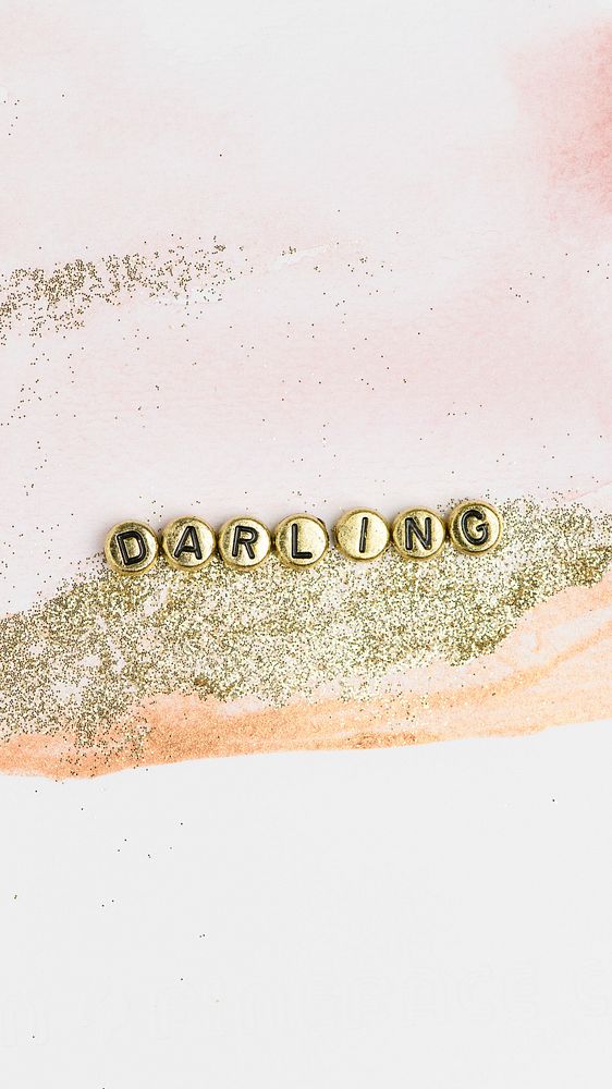 Darling beads lettering word typography | Free Photo - rawpixel