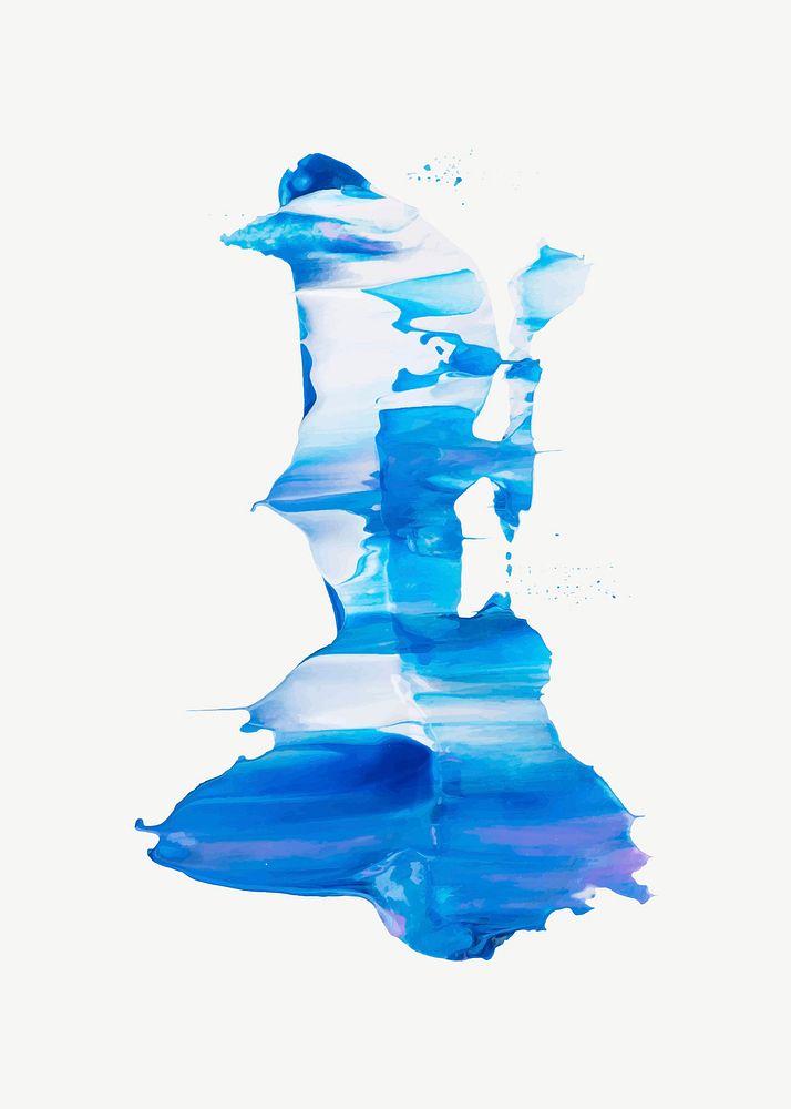 Blue paint smear textured vector | Premium Vector - rawpixel