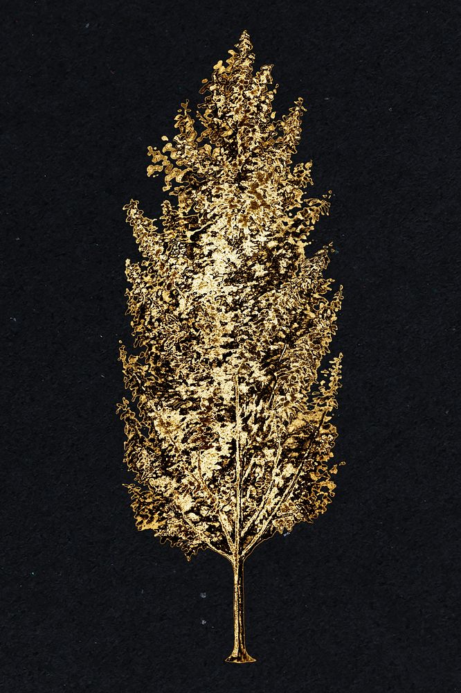 Gold pear tree sticker design | Free PSD - rawpixel