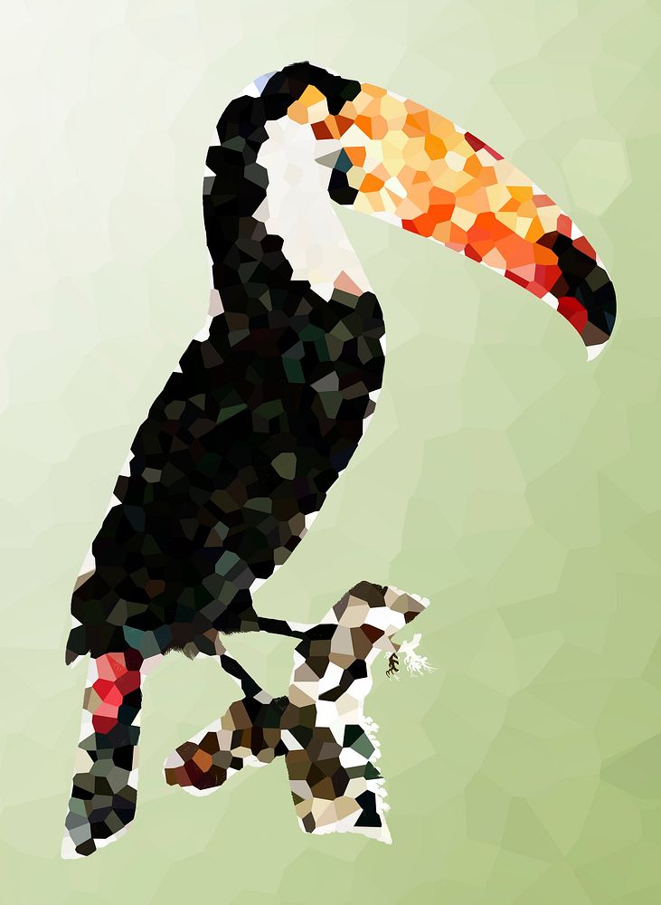 Crystallized style toco toucan bird | Premium PSD - rawpixel