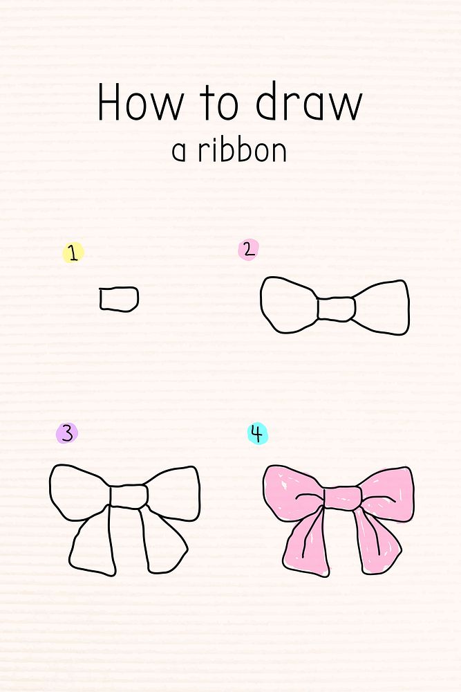 How draw ribbon doodle tutorial | Premium Vector - rawpixel