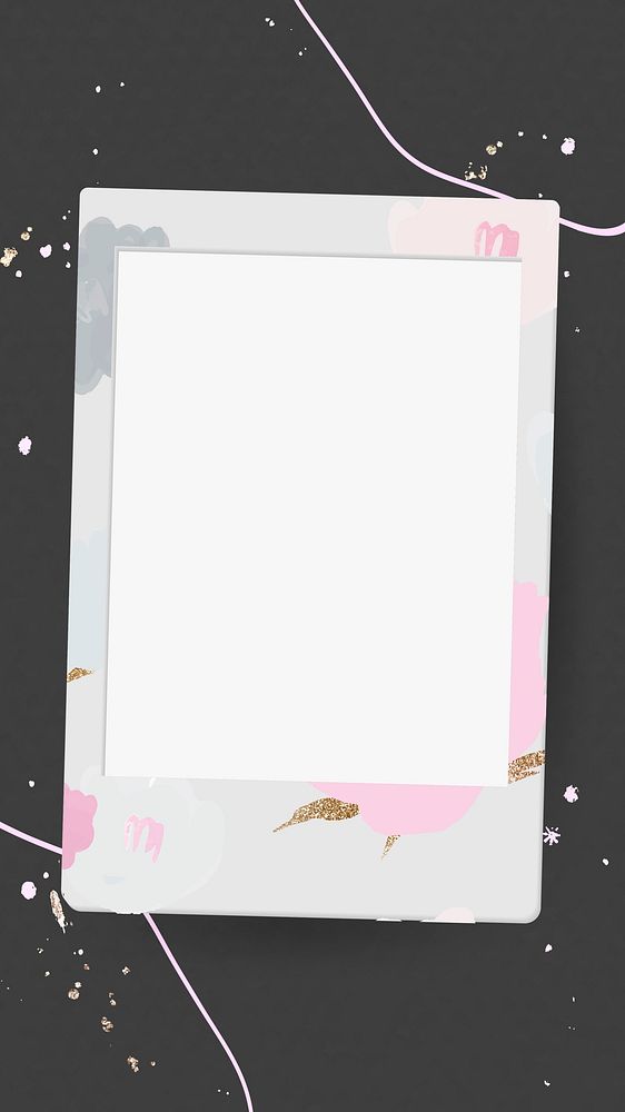Flower decorated instant camera frame | Free Photo - rawpixel