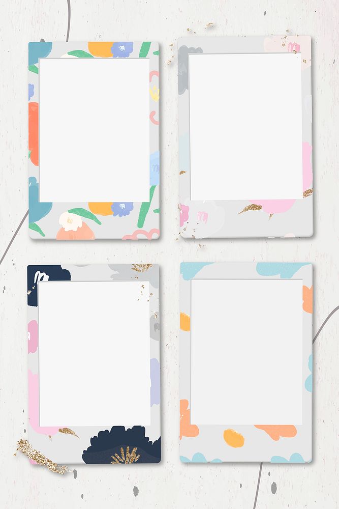 Vector flower decorated instant camera | Premium Vector - rawpixel