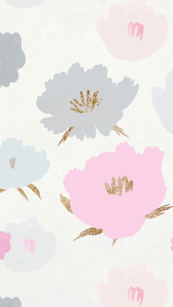 Flower pattern pink and gray | Free Photo - rawpixel