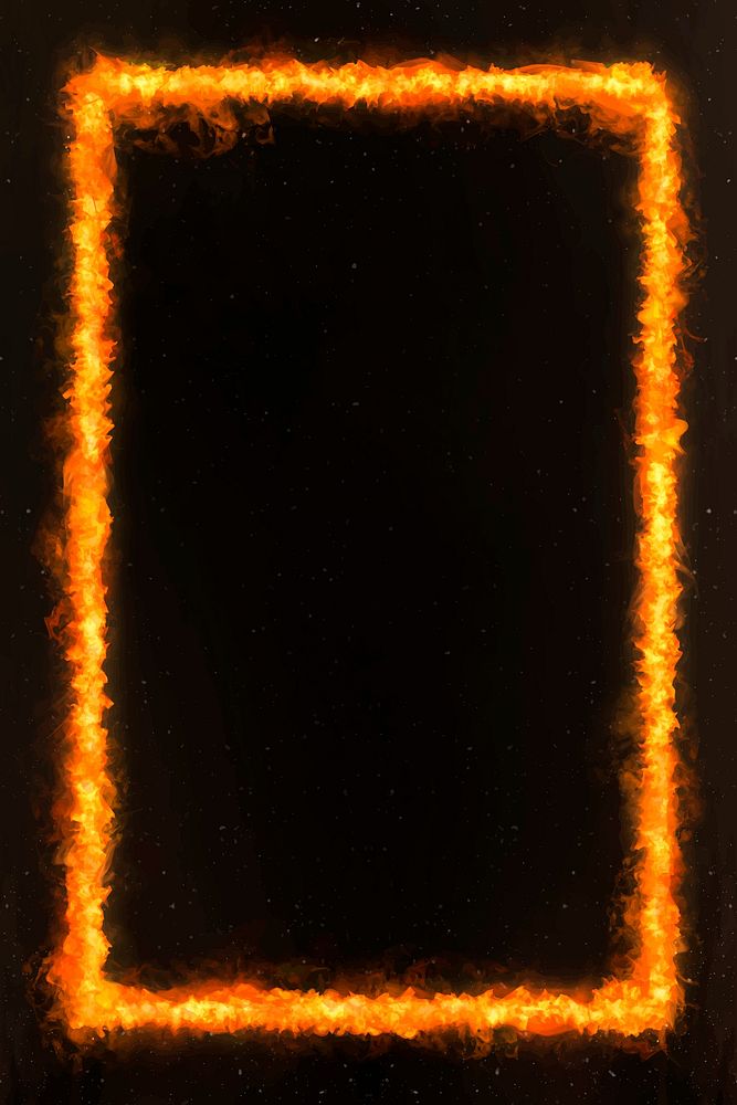 Orange rectangle fire frame vector | Premium Vector - rawpixel