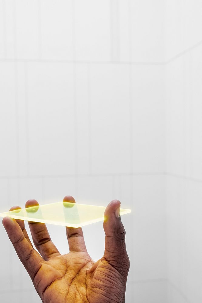 Hand holding hologram screen design | Premium Photo - rawpixel