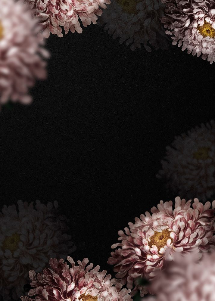 Floral wedding card aster border | Free Photo - rawpixel