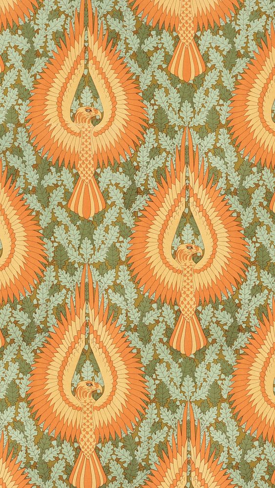 Phoenix bird pattern iPhone wallpaper, | Premium Photo Illustration ...