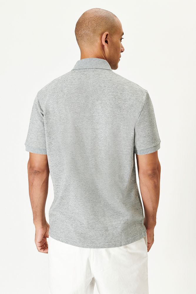 Men's gray collared shirt rear | Premium Photo - rawpixel