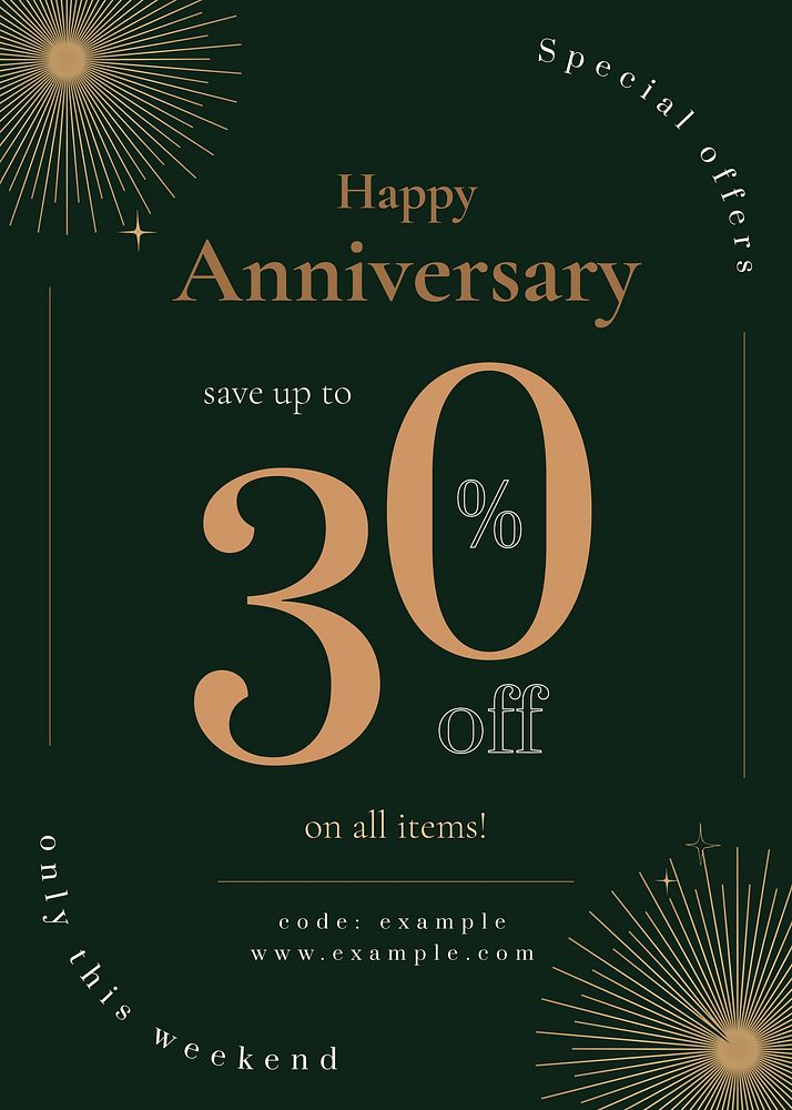 Anniversary sale poster template vector | Premium Vector Template ...