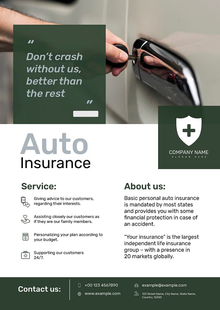 Auto insurance poster template vector | Premium Vector Template - rawpixel