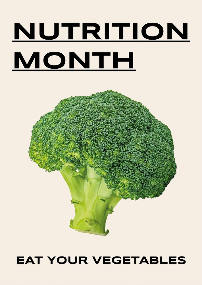 Nutrition month poster template, editable | Free Vector Template - rawpixel