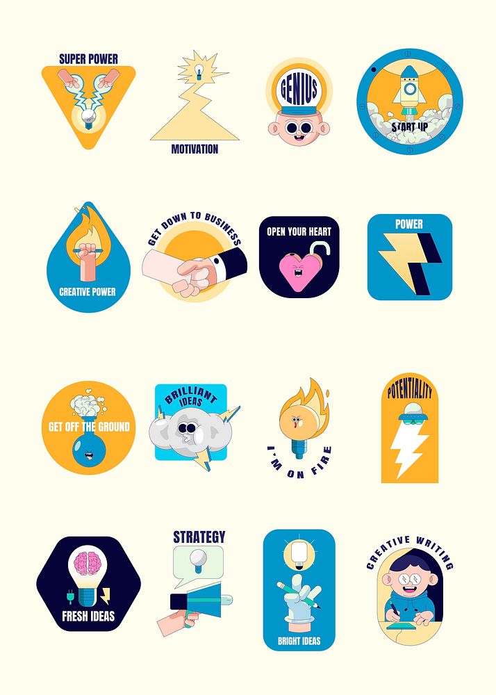 Creative motivational badge collection vector | Premium Vector - rawpixel