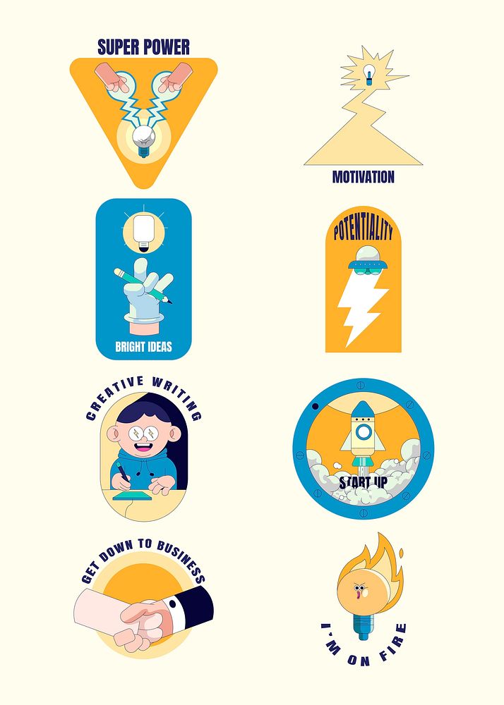 Creative motivational badge collection vector | Premium Vector - rawpixel