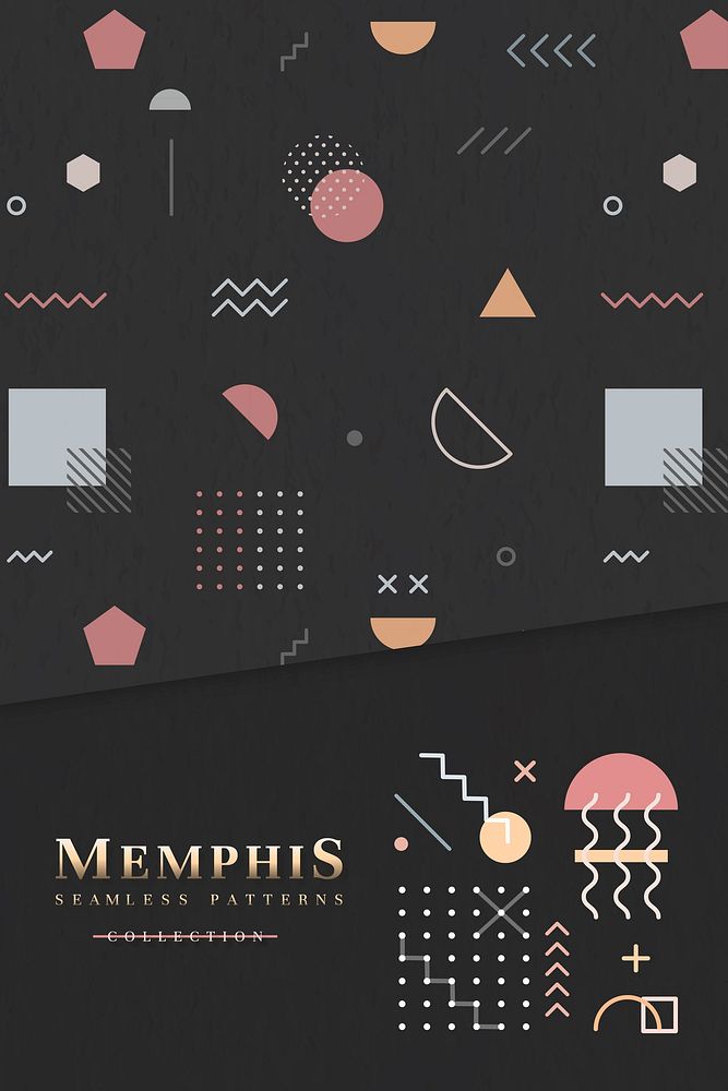 Black Memphis pattern wallpaper vector | Premium Vector - rawpixel