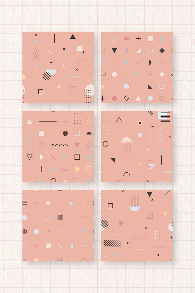 Pink Memphis pattern background vector | Premium Vector - rawpixel