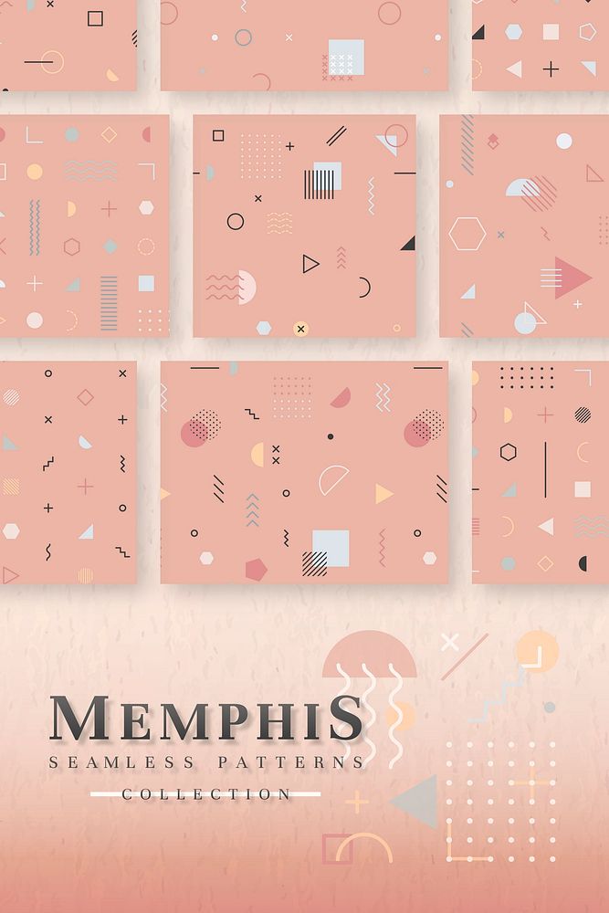 Pink Memphis pattern background vector | Premium Vector - rawpixel