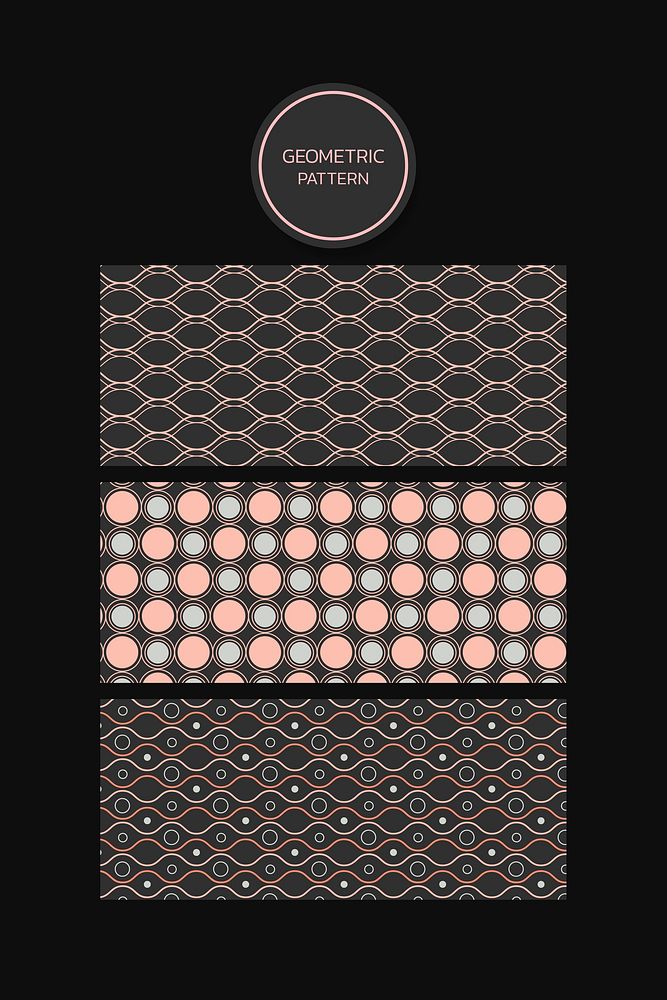 Seamless geometric pattern vector set | Premium Vector - rawpixel
