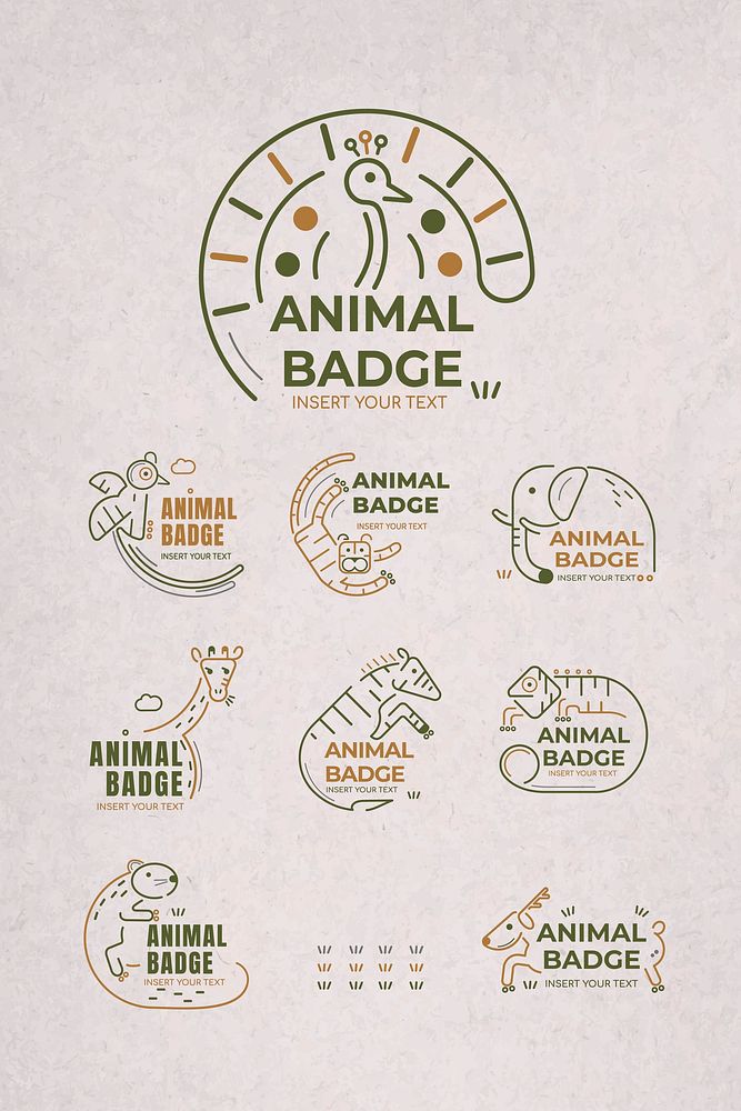 Animal badge design elements vector | Free Vector - rawpixel