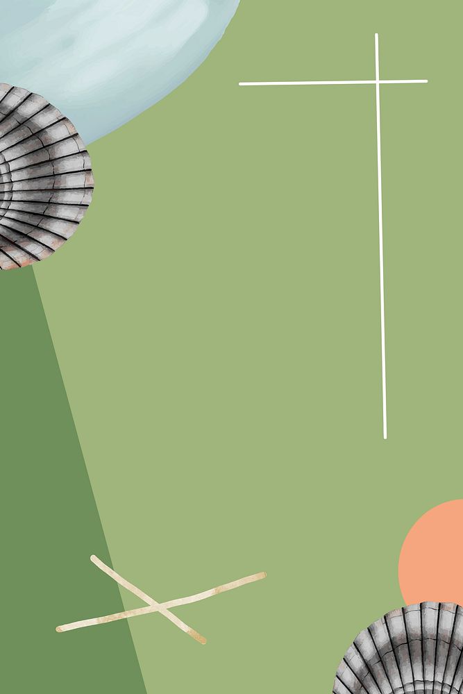 Clamshell pattern green background vector | Premium Vector - rawpixel