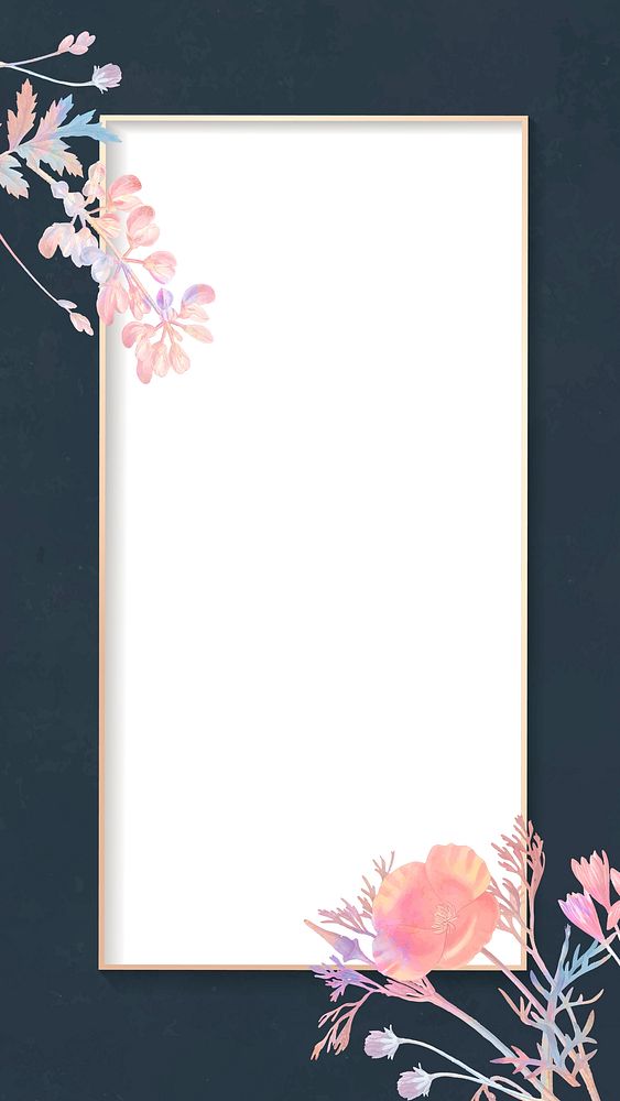 Blank floral rectangle frame vector | Premium Vector - rawpixel