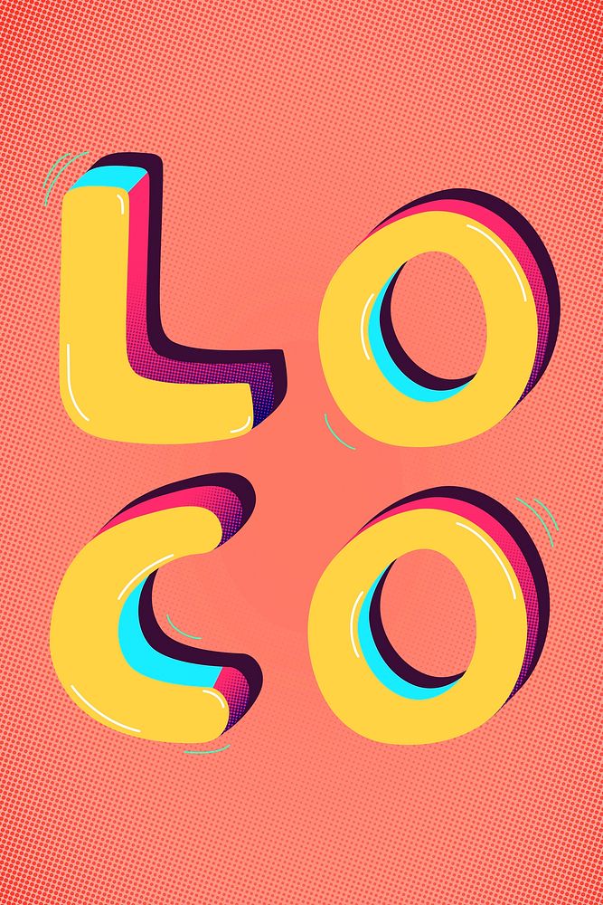 LOCO funky text word typography | Premium Vector - rawpixel