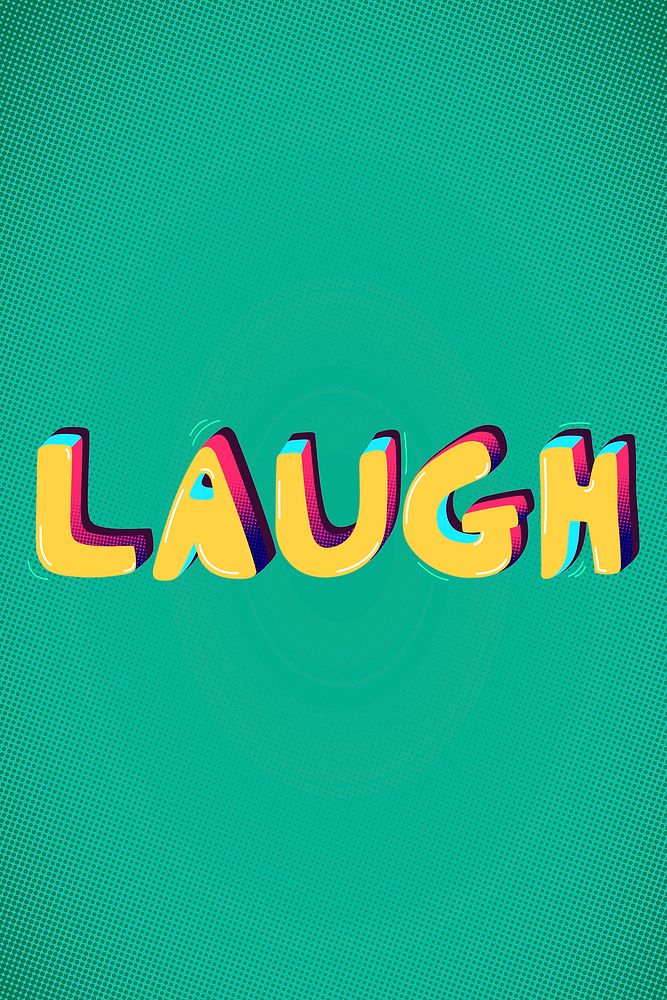 Laugh funky word typography green | Free Photo - rawpixel