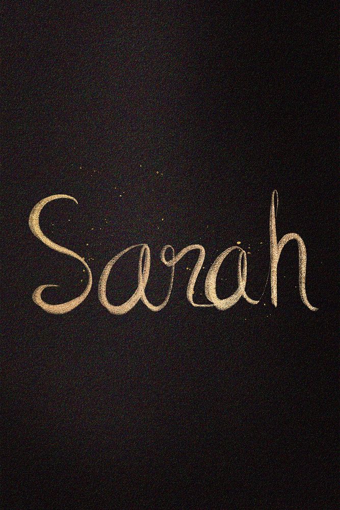 Gold sparkling Sarah name cursive | Free Photo - rawpixel