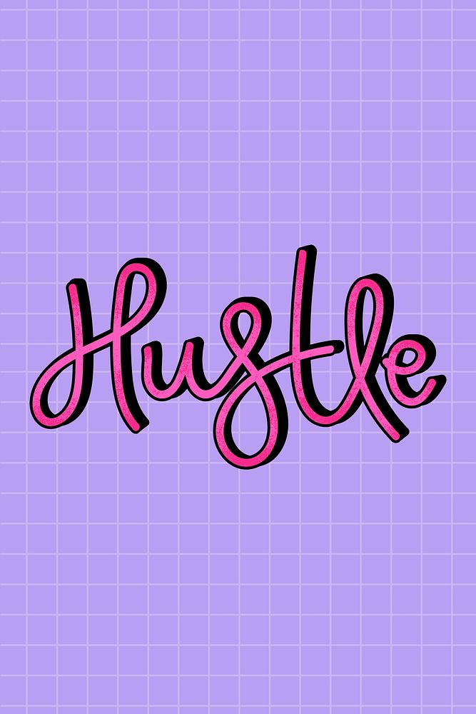 Pink hustle calligraphy psd text | Premium PSD - rawpixel
