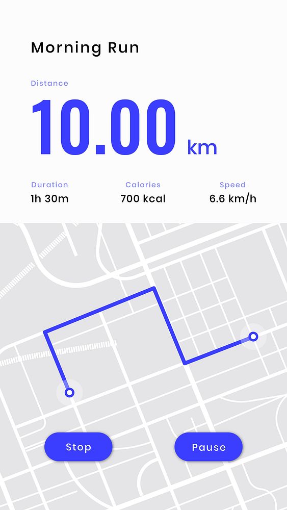 Run tracker application UI template | Premium Vector - rawpixel