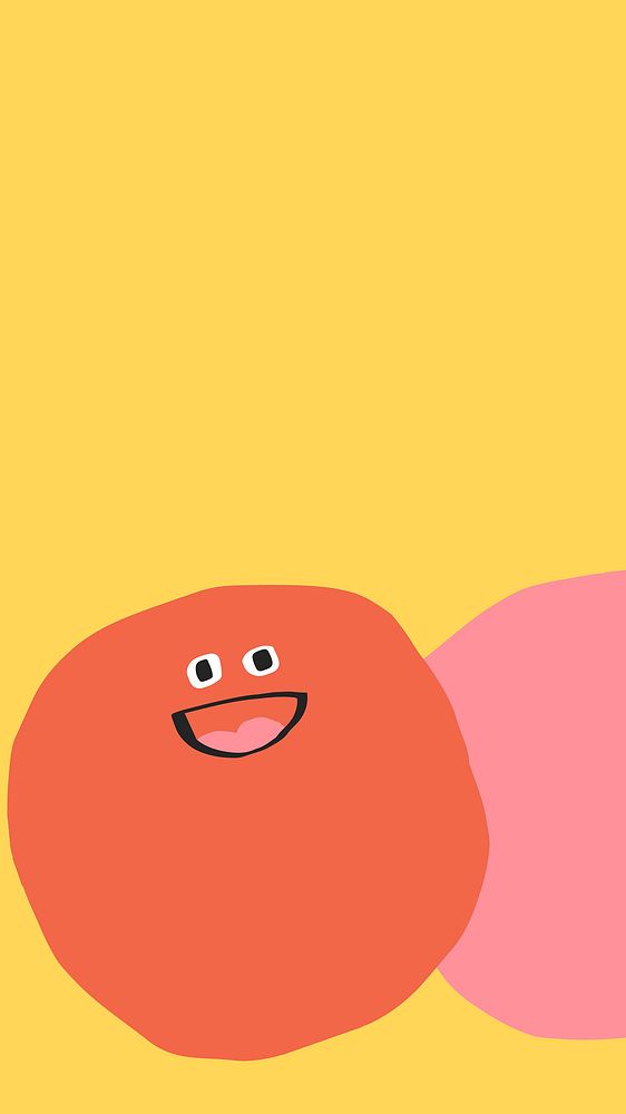 Cute yellow background doodle happy | Free Photo - rawpixel