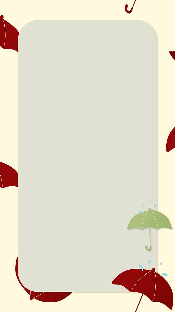 Green rectangle frame, cute umbrella | Premium Vector - rawpixel