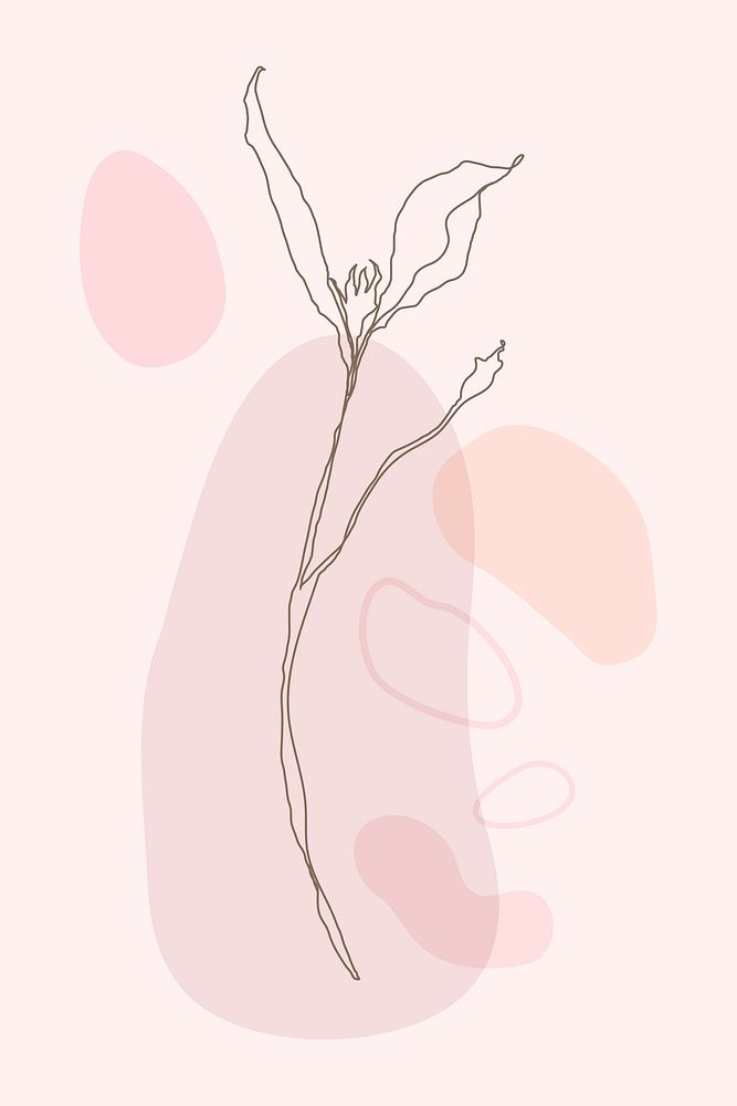 Flower monoline art vector pink | Premium Vector Illustration - rawpixel