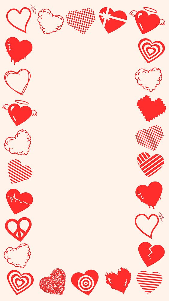 Cute heart border frame, love | Free Photo - rawpixel