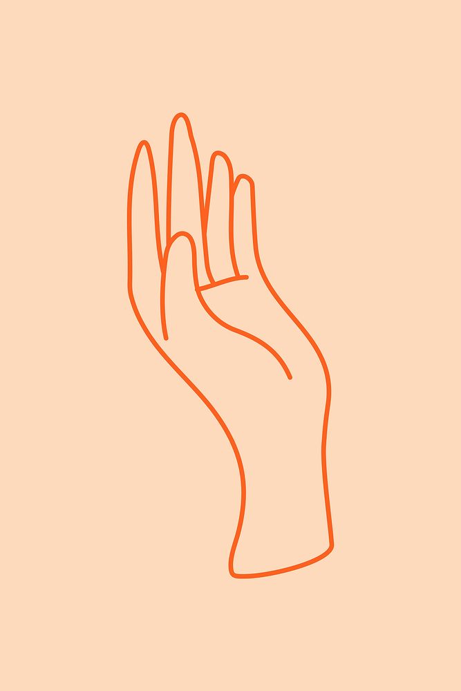 Aesthetic hand sticker, minimal line | Free Vector - rawpixel