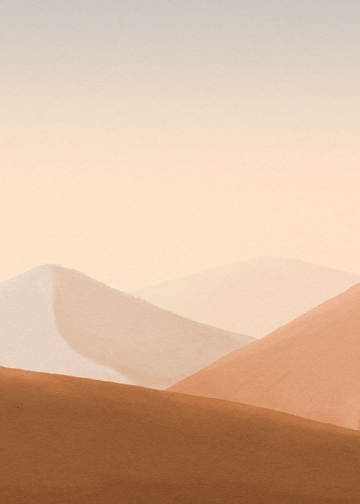 Watercolor desert background, mountains border | Premium Photo - rawpixel