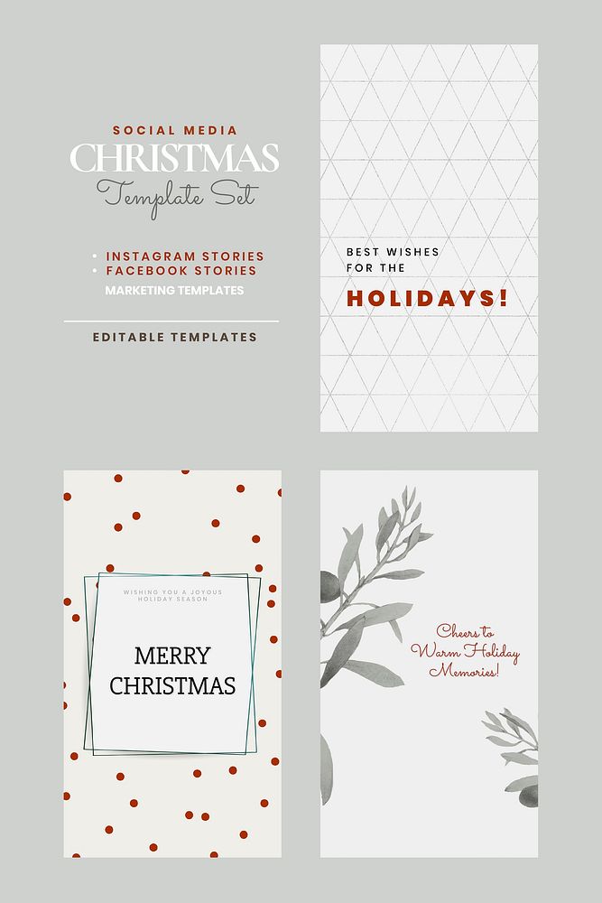 Christmas vector editable template set | Premium Vector - rawpixel