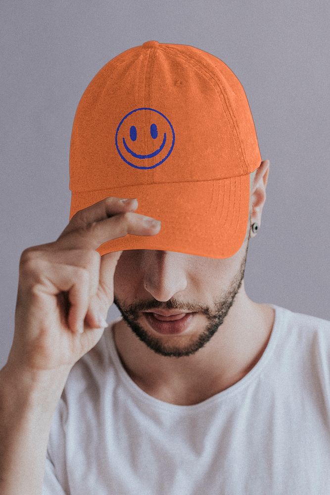 Man orange cap, men's fashion | Free Photo - rawpixel